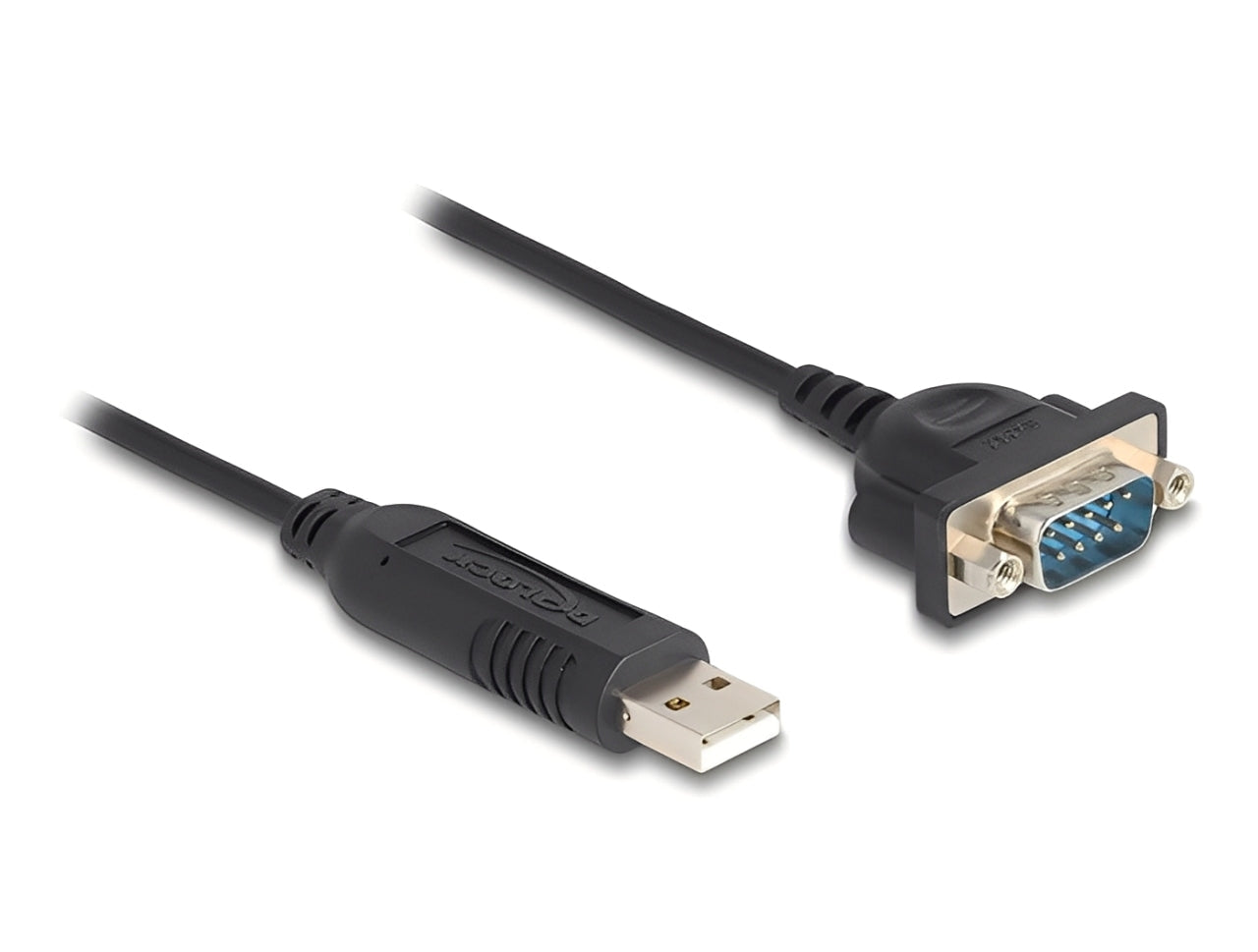 ממיר סריאלי Delock מחיבור USB-A זכר לחיבור מיני DB9 Serial RS-232 זכר